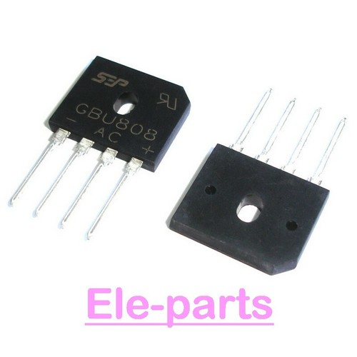 10 PCS GBU808 SIP-4 GBU 808 8.0Amp Glass Passivated Bridge Rectifiers ...