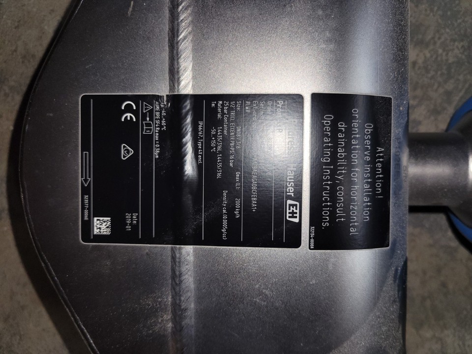 Endress and Hauser E&H Promass Flow Meter Promass 300 Coriolis Mass ...