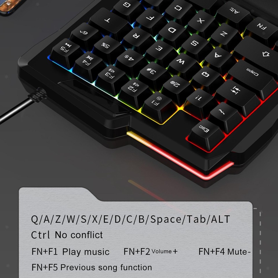 Gaming Keypad Mini Cool Backlit One-Handed 35-Key for Video Gaming ...