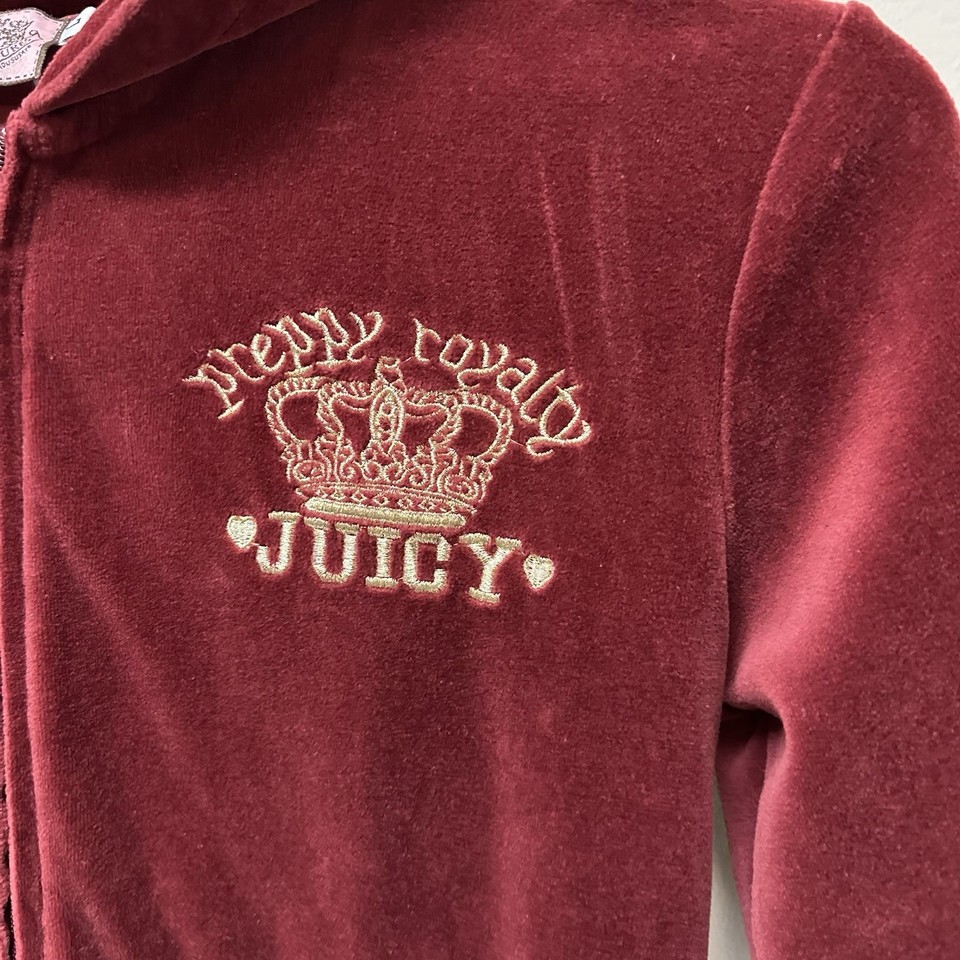 Vtg Juicy Couture Preppy Royalty Velour Hoodie Sweatshirt Size L Made ...
