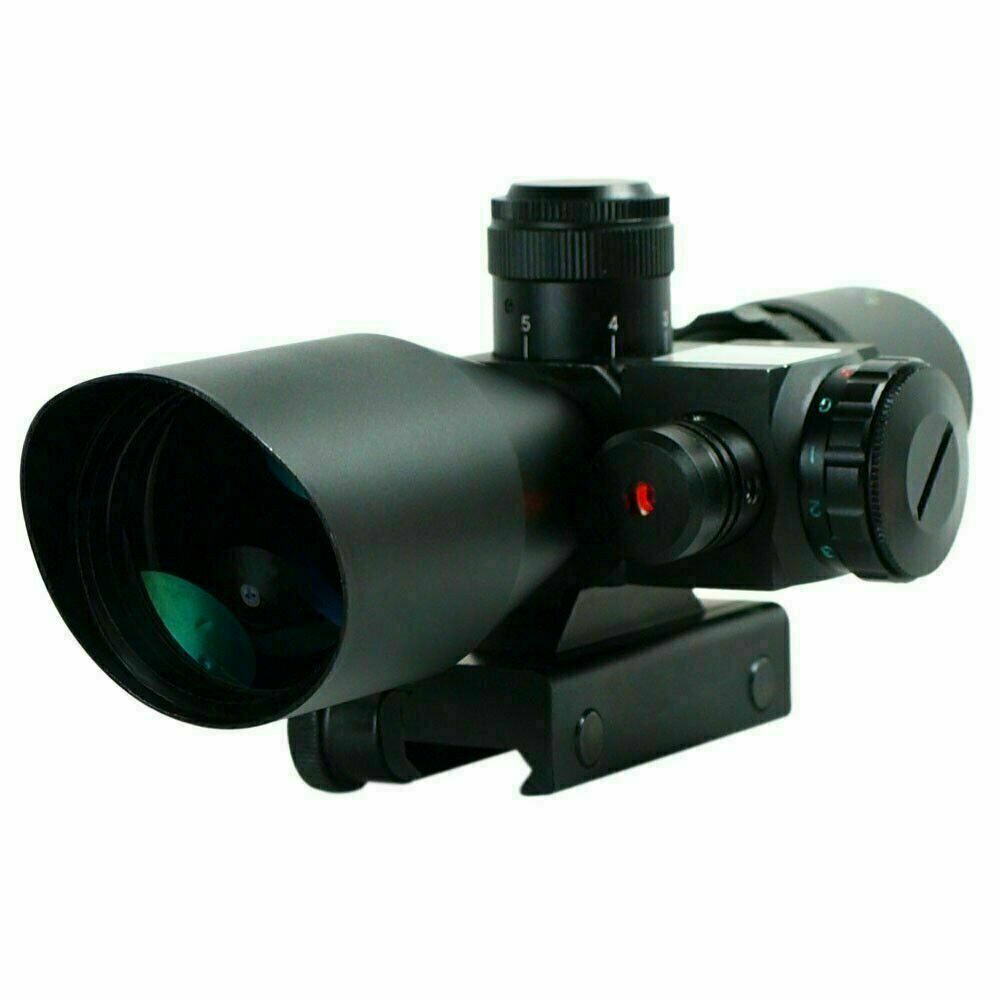 2.5-10X40 Tactical Rifle Scope with Red Laser-Holographic Green-Red Dot ...
