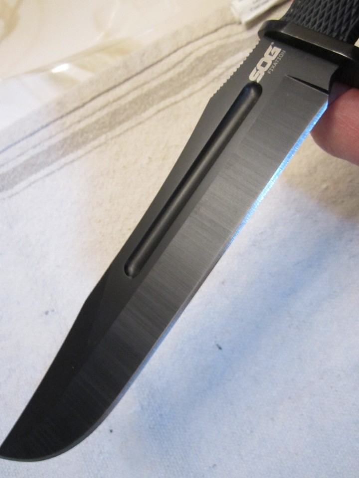 Vintage SOG FIXACTION FUSION 12 1/8" Bowie Fighting Knife & Sheath ...