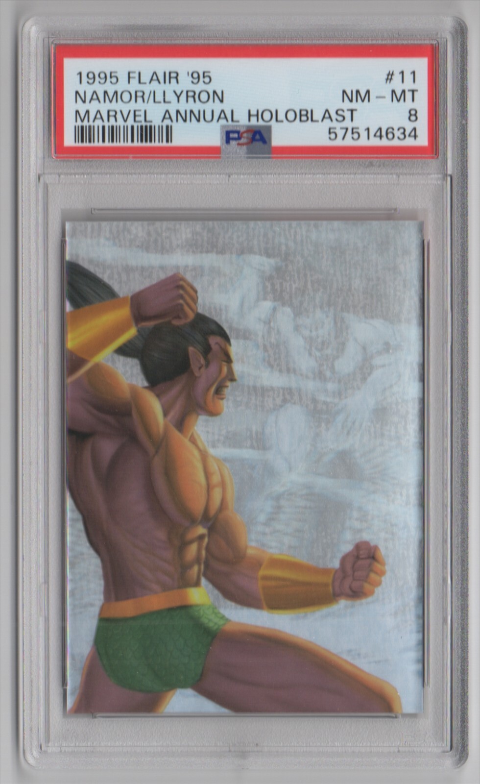 1995 Flair '95 Marvel Annual Holoblast #11 Namor / Llyron - PSA 8 NM-MT ...