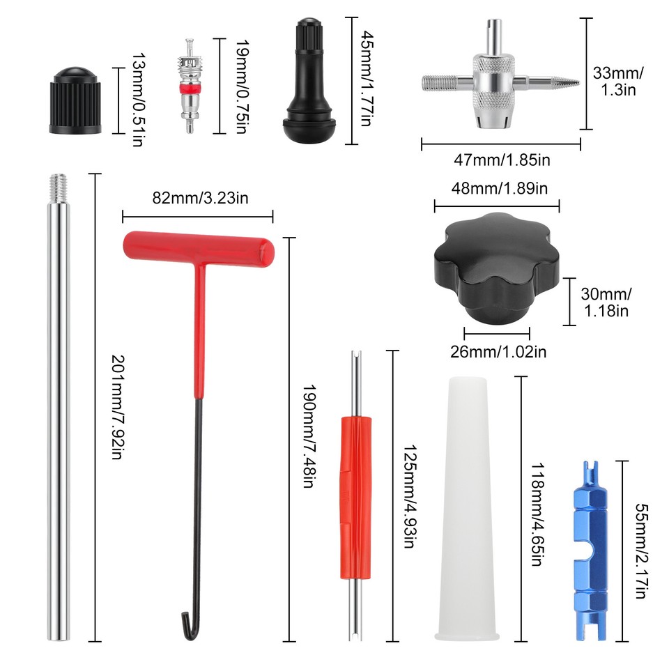 Tire Valve Stem Core Replacement Tool Kit TR413 Valve Core Remover ...