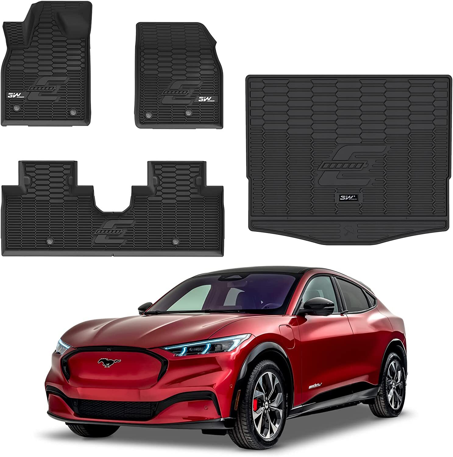 Floor Mats Liners TPE All-Weather Guard Carpet For Ford Mustang Mach E ...