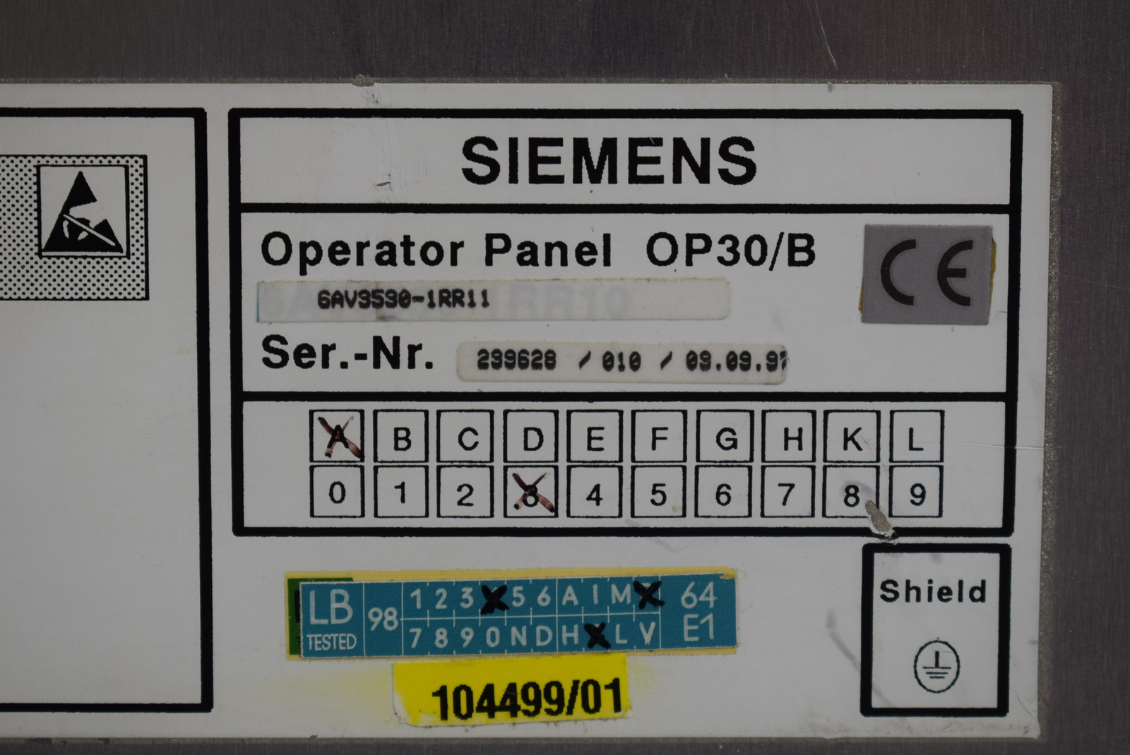 Siemens Operator Panel OP30/B Vollgrafik 6AV3530-1RR11 ( 6AV3971-1XD03 ...
