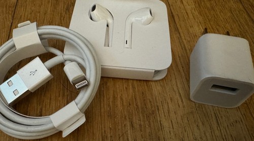 Authentic apple, cable, earbuds and brick. New | eBay