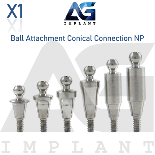 Straight Ball Attachment Narrow Platform (NP) Conical Connection 2.25mm ...