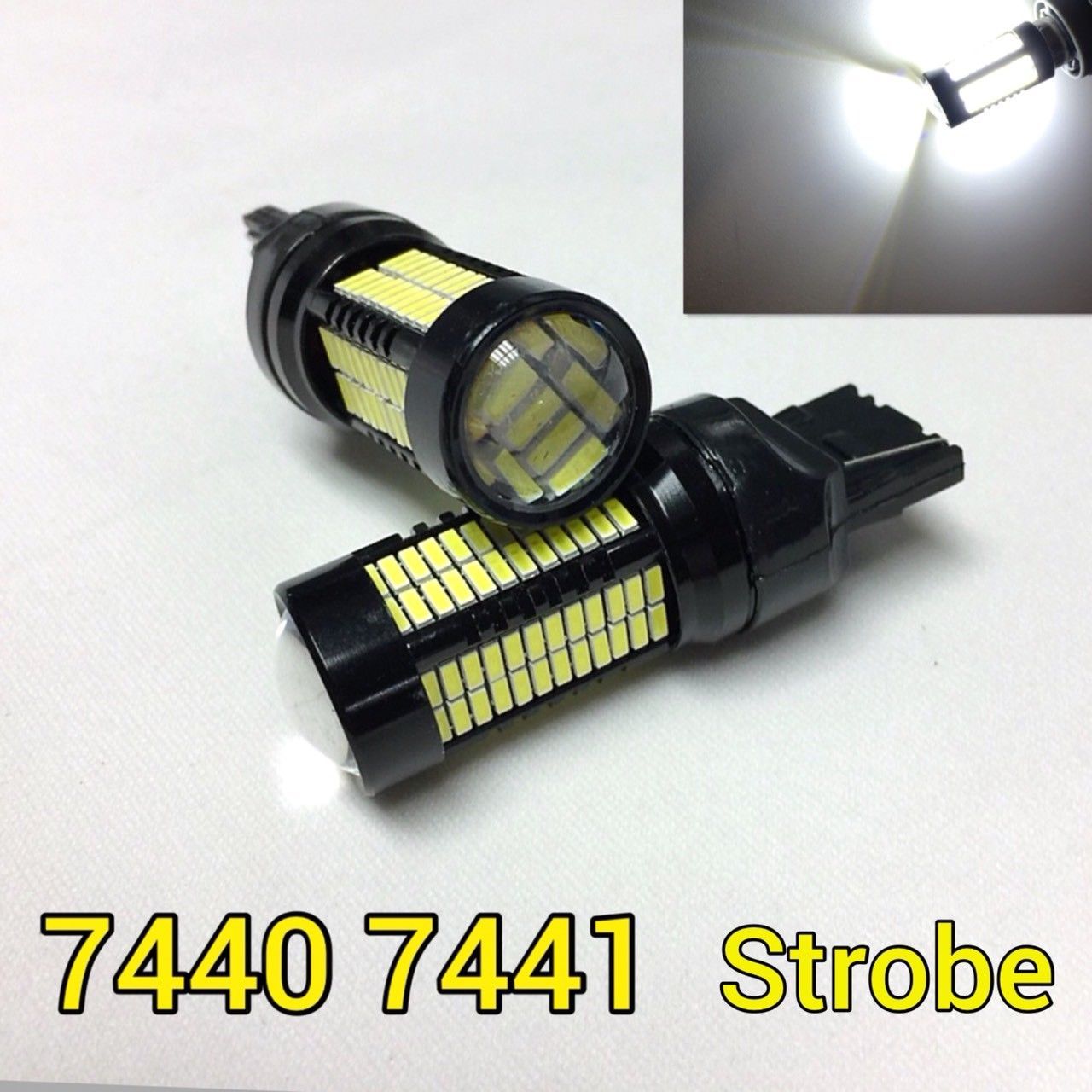 Front Signal Lights T20 7440 744 108 SMD White Strobe LED Bulb K1 Fits ...