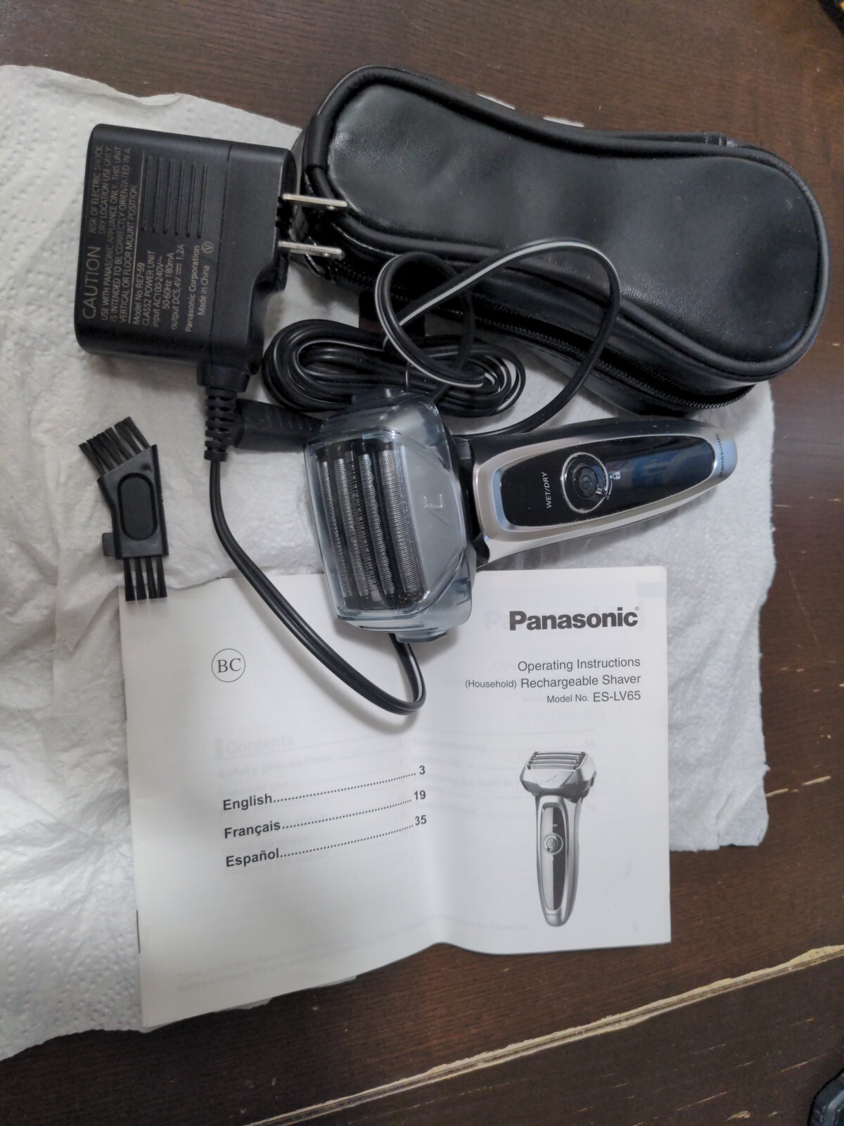 Panasonic LV65S Arc5 Men's 5-Blade Cordless Electric Razor with Shave ...