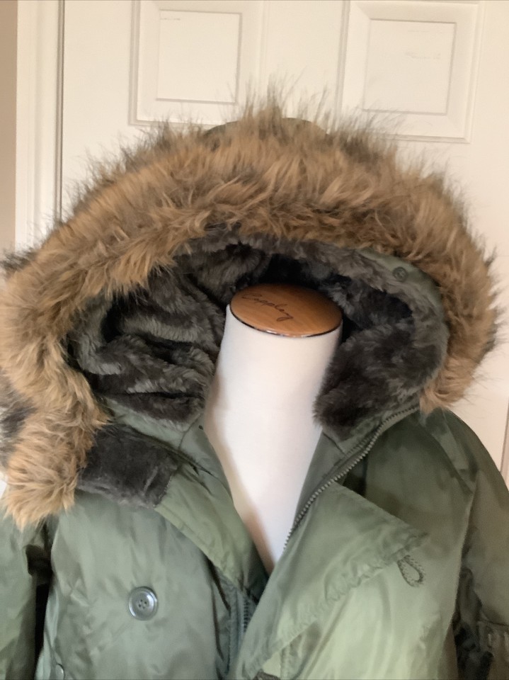 KNOX ARMORY Sage Green Parka Jacket Coat Fur Men's Size Large | eBay