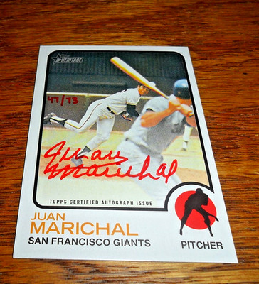 2022 Topps Heritage Juan Marichal GIANTS #ROA-JM Real One Red Ink Auto ...