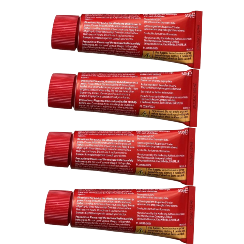 4 x Ibuprofen Gel 50g-Fast Pain&Swelling Relief-Back-Muscular-Rheumatic ...