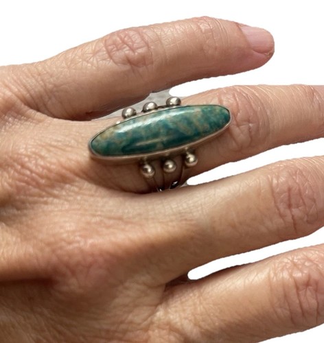 Sterling Silver Colorado Jade Ring Size 6.5 Amazonite | eBay