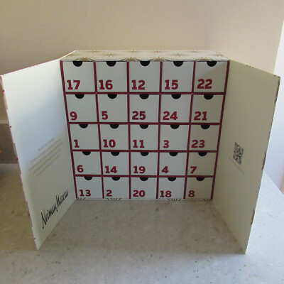 Neiman Marcus 25 Day Drawers EMPTY Christmas Gift Box Advent Calendar ...