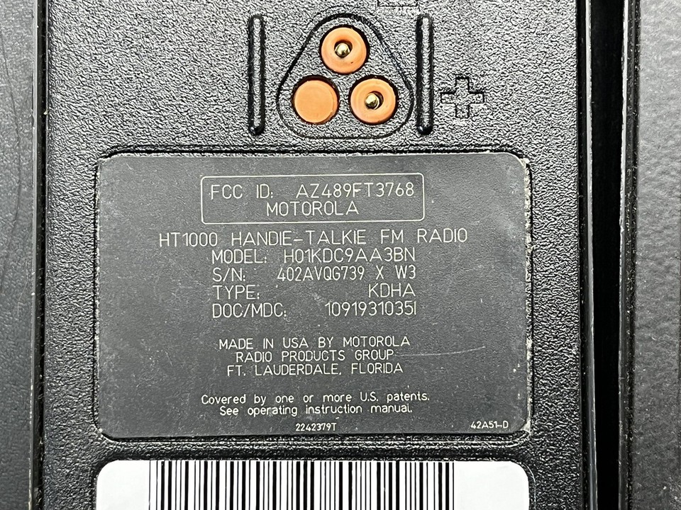 Motorola HT1000 Radio - H01KDC9AA3BN - VHF 136-178MHz | eBay
