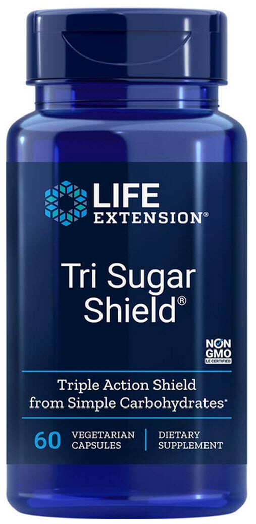 TRI SUGAR SHIELD BLOOD SUGAR GLUCOSE SUPPORT 60 Capsule 500mg LIFE ...