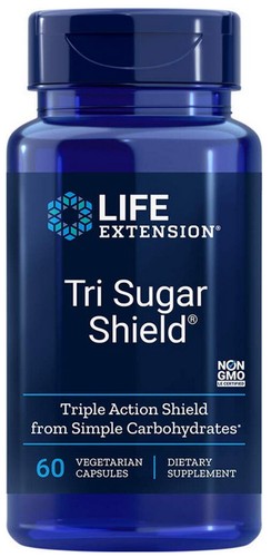 TRI SUGAR SHIELD BLOOD SUGAR GLUCOSE SUPPORT 60 Capsule 500mg LIFE ...