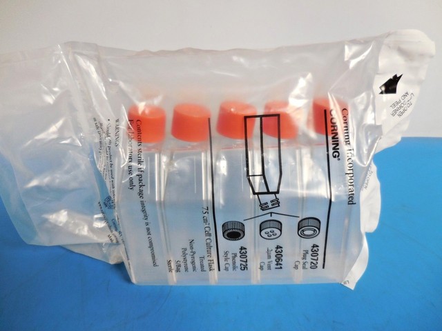 (100) Corning 430641 Cell Culture Flask 75 Cm2 Canted Neck Vented Cap ...
