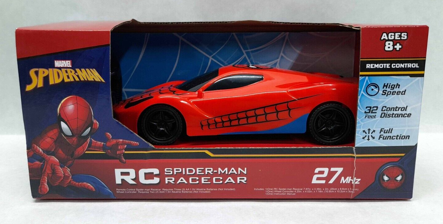 Marvel Spider-Man 27 MHz RC Race Car w/ Wheel Controller - NEW | eBay