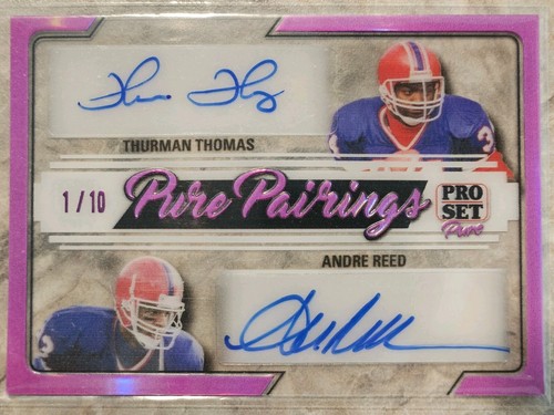 2023 Leaf Pure Pairings Thurman Thomas & Andre Reed Dual Autograph ...