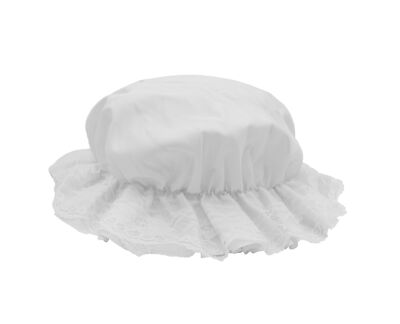 Adult White Mob Hat Granny Bonnet Mop Cap Colonial Pilgrim Costume ...