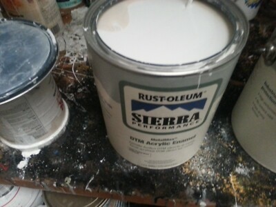 RUST-OLEUM 4 LITRE WATER-BASE ENAMEL TOP-COAT METAL PAINT cream COLOR ...