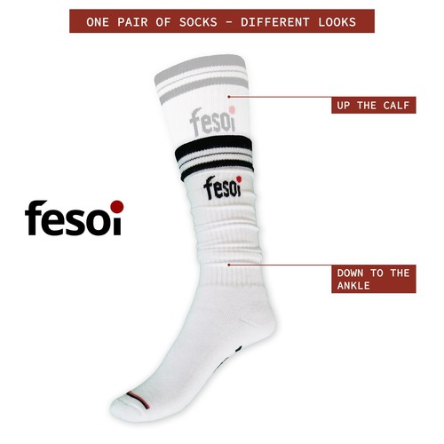fesoi high Crew Socks full cushioned thick white Tube Socks Cotton ...