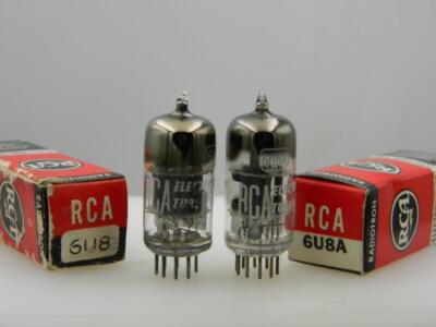 Strong Pair RCA 6U8 6U8A 3750/8100gm & 3900/7500gm Black Plts Serious ...