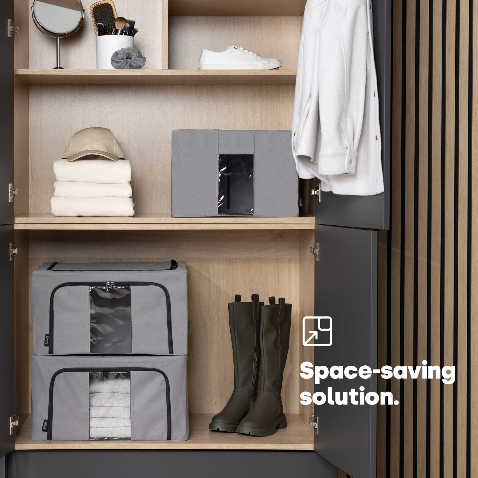 3PC Clothes Storage Bags Zipped Organizer Underbed Wardrobe Cube Closet ...