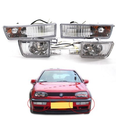 2Pcs/Set Front Clear Fog Light Lamp Signal Lights for VW Golf MK3 1993 ...