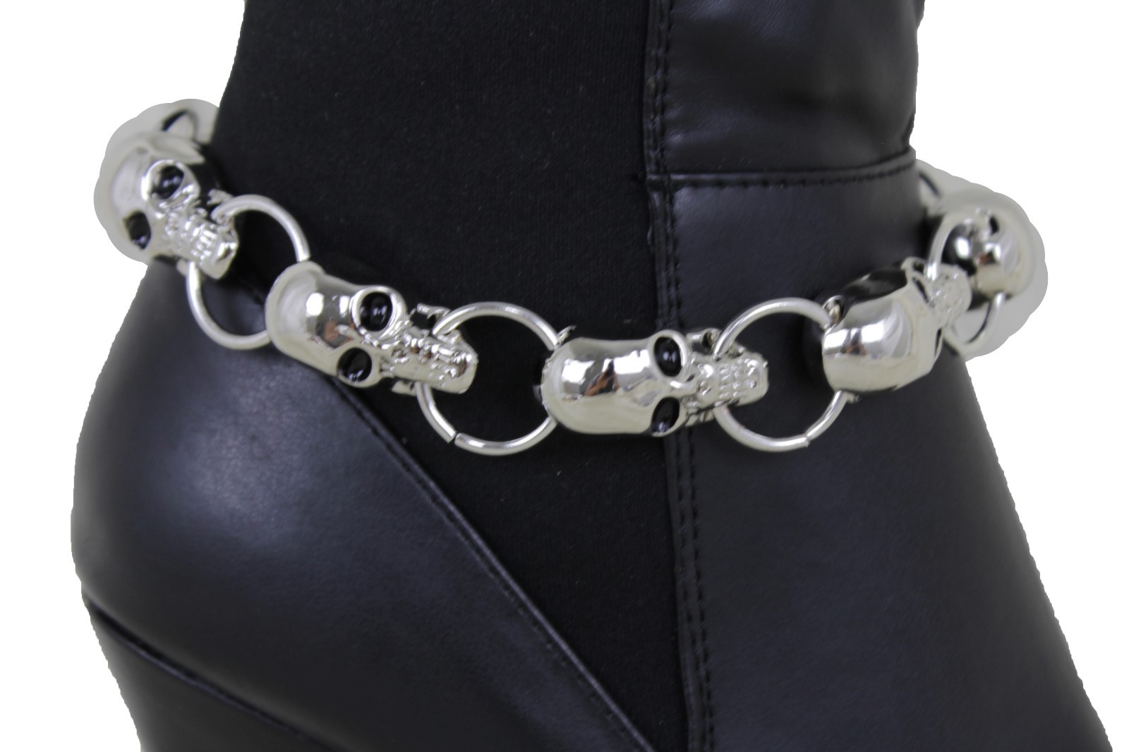 Fun Women Boot Bracelet Silver Metal Chain Skeleton Anklet Charm ...