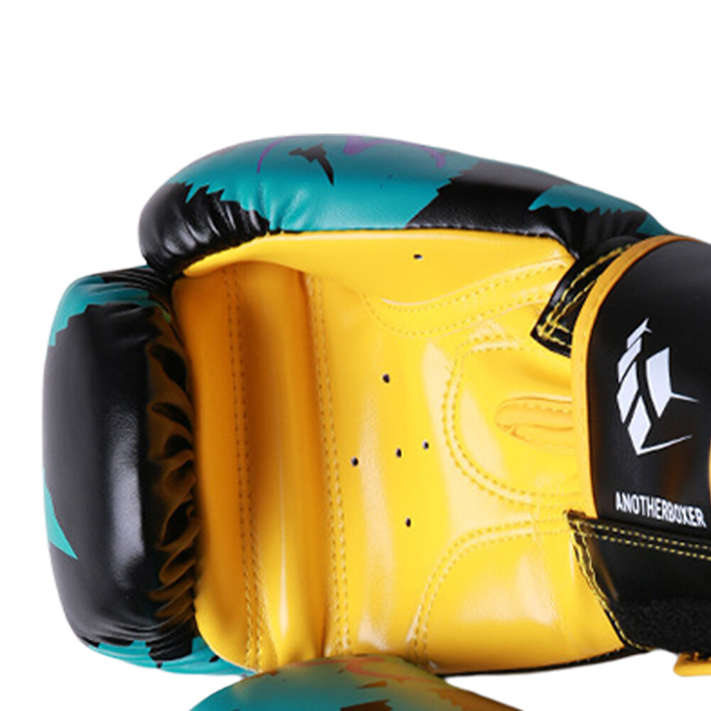 PU Boxing Gloves Breathable Mitts Hand Protector Sport (12OZ Lake Blue ...