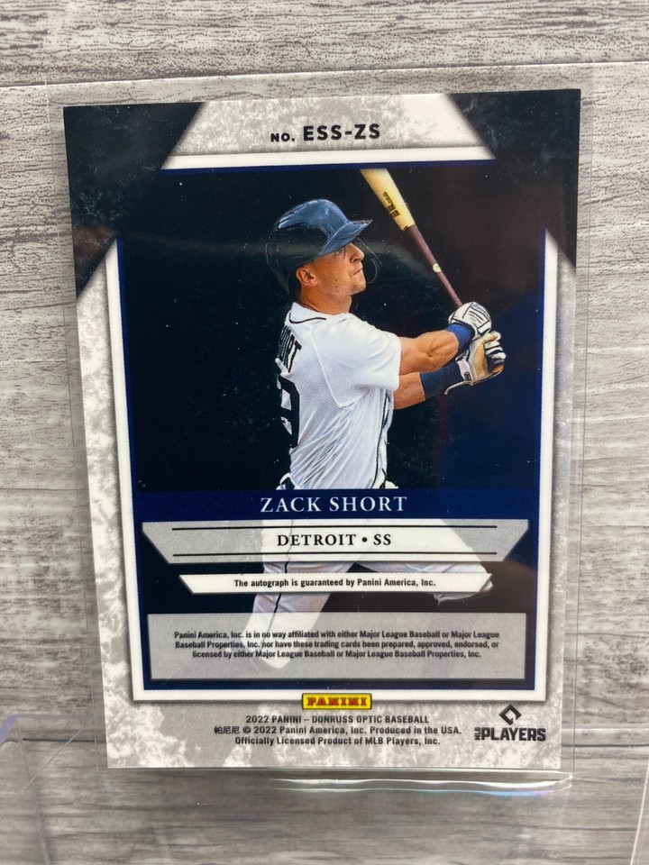 Zack Short 2022 Donruss Optic Elite Series Auto ESS-ZS Tigers RC Rookie ...
