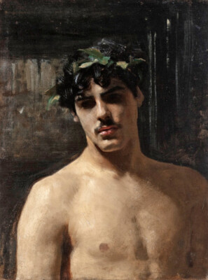 JOHN SINGER SARGENT Man Wearing Laurels gay interest print ART CANVAS ...