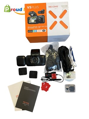 Rexing -V5 Plus 4K 3-Channel Dash Cam with Wi-Fi, GPS, Voice Control, G ...