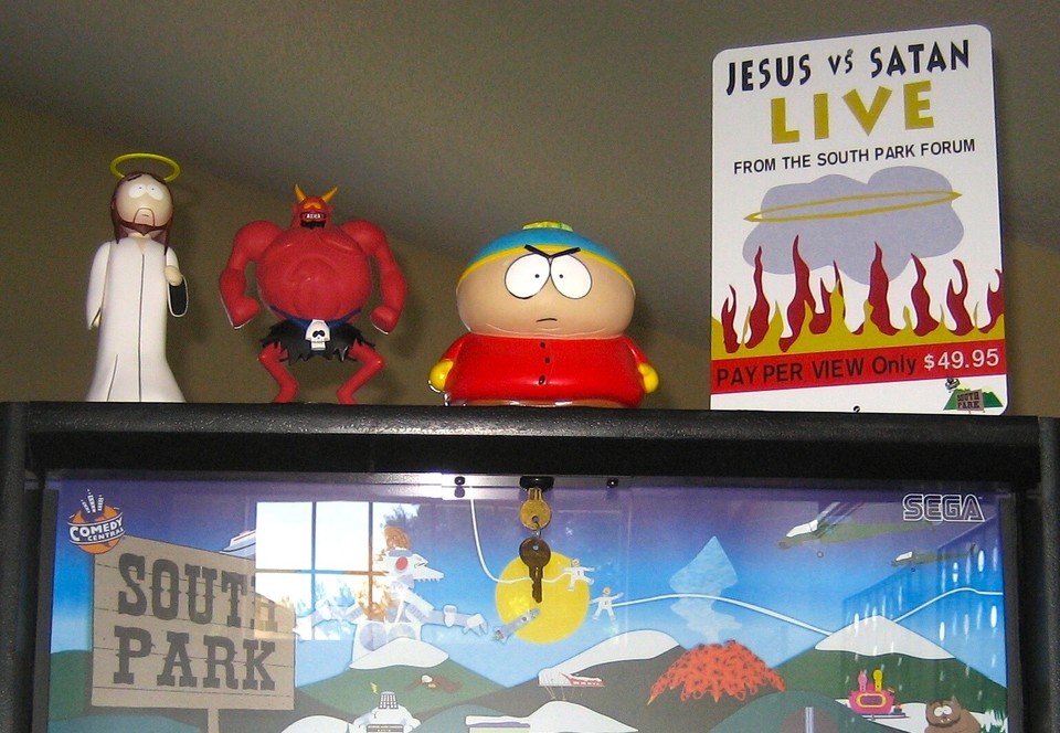 South Park Pinball Machine Jesus vs. Satan Topper | eBay