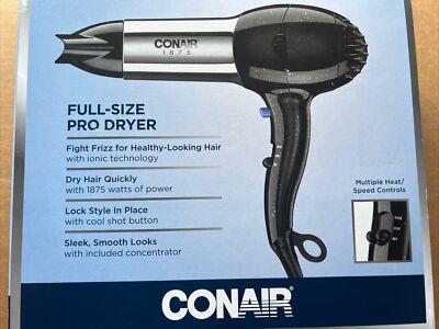 Conair Full Size Pro Hair Dryer Ionic Conditioning FAST DRY With 1875 ...