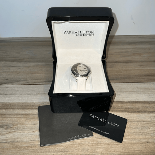 Raphael Leon Watch Women’s Sport Edition Silicone Band White And Silver ...