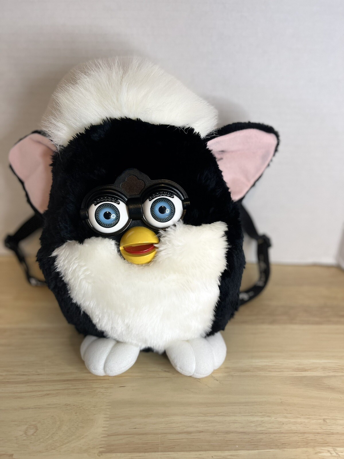 Furby Backpack Bag Vintage 1999 Black and White Skunk 12" Adjustable ...
