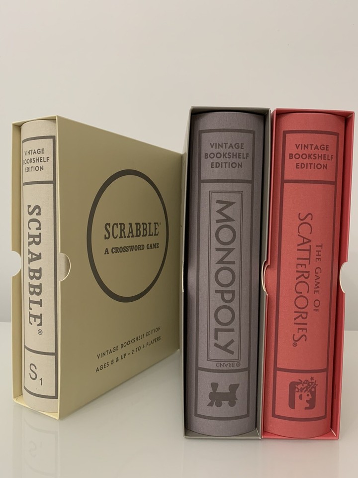 Scrabble, Monopoly & Scattergories Vintage Linen Book Board Game ...