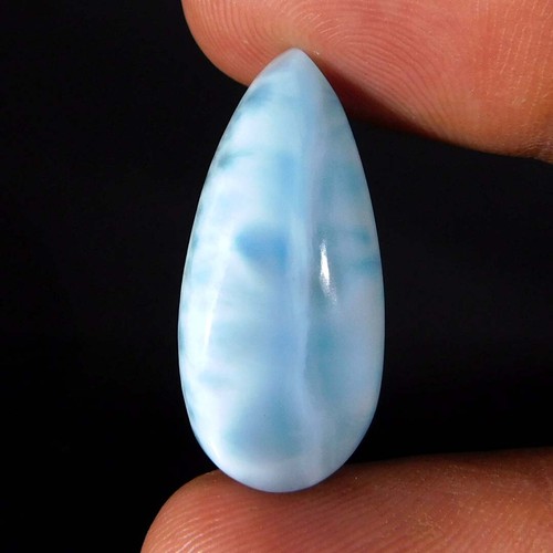 15.50Cts. Natural FABULOUS Larimar (Pectolite) Pear Cabochon Loose ...