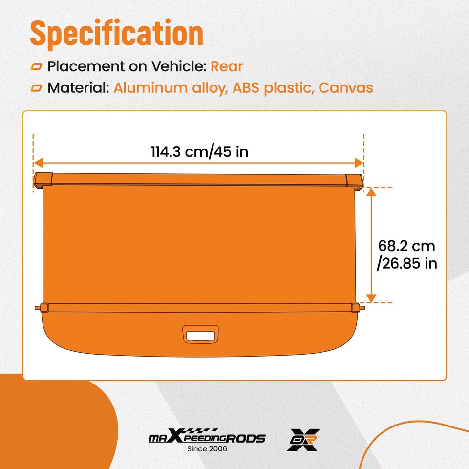 Black Parcel Shelf Cargo Cover for Ford Escape 2020-24 Retractable ...