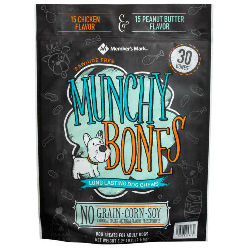 Member's Mark Munchy Bones Dog Treats for Adult Dogs - 30 Treats for sale online | eBay