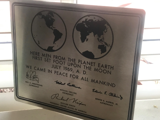 APOLLO 11 & 17 Nasa lunar landing plaque with explanation plaques | eBay