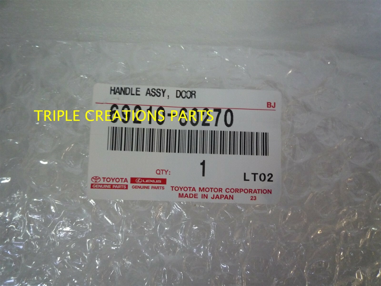 Genuine Toyota 69210-60270 Handle Assy Rear Door Outside RH 6921060270 ...