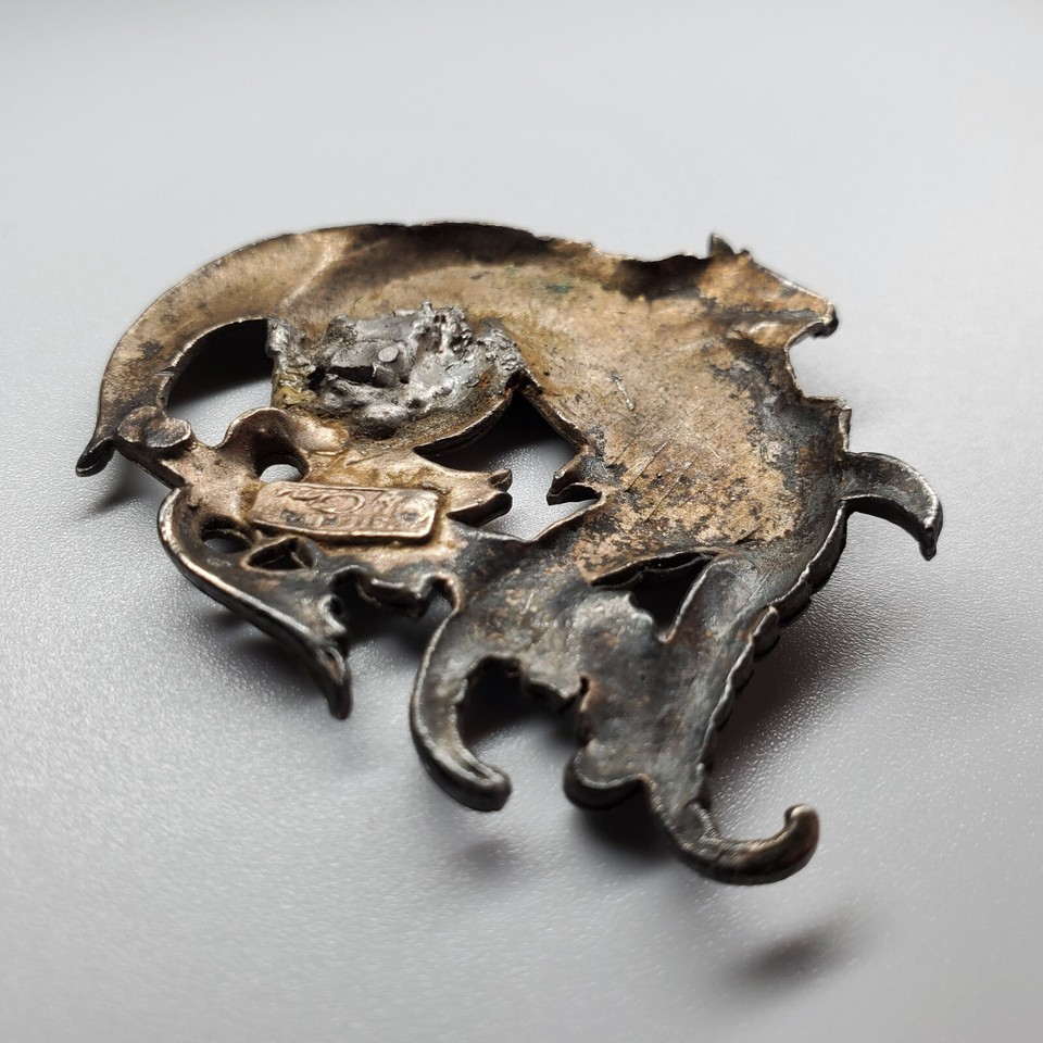 Vintage Cini Sterling Silver Capricorn Zodiac Brooch Sea Goat Pin 1 7/8 ...