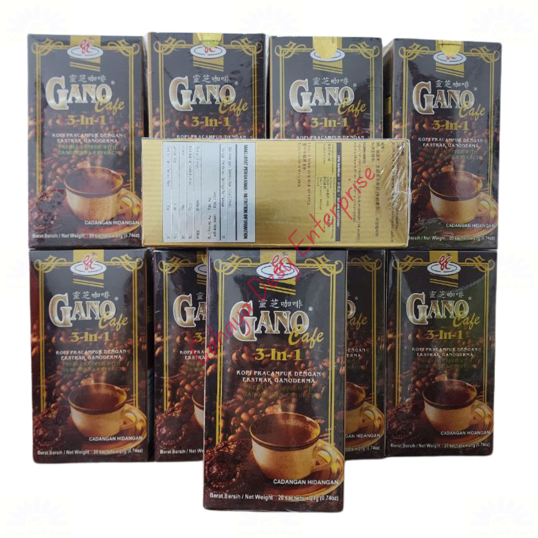 10 X Gano Excel Cafe 3 in 1 Coffee Ganoderma Reishi Halal (20 sachets ...
