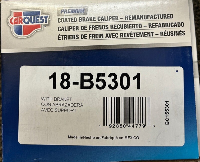 18-B5301 Disc Coated Brake Caliper Rear Right CarQuest Durango Grand ...