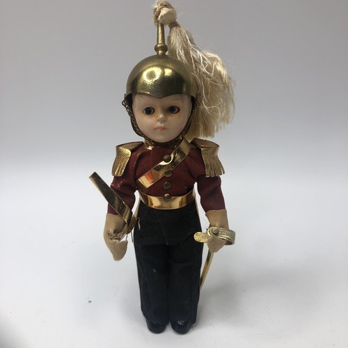 English Queens Guard Soldier Doll Brass Helmet & Sword Vintage Standing ...